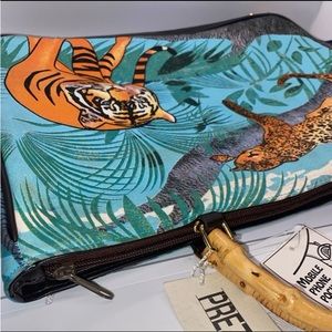 Prezzo | Bags | Vtg Prezzo Beaded Tiger Handbag With Bamboo Handles ...